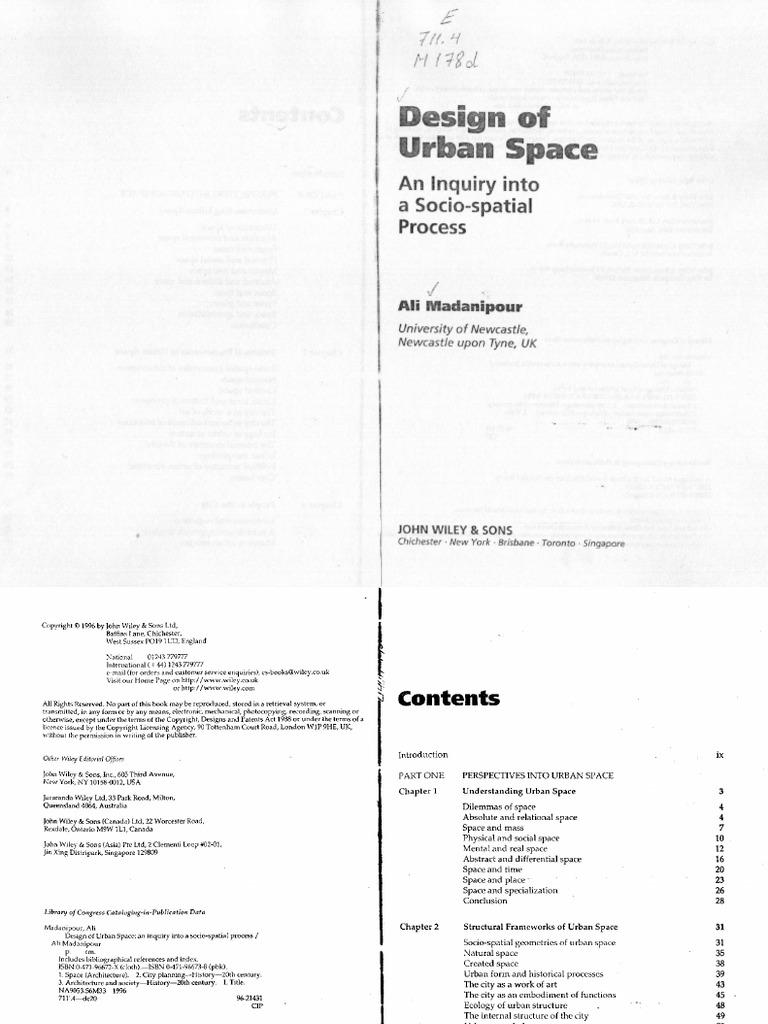 Ali Mad Ani Pour S Design of Urban Space An Inquiry Into A Socio ...
