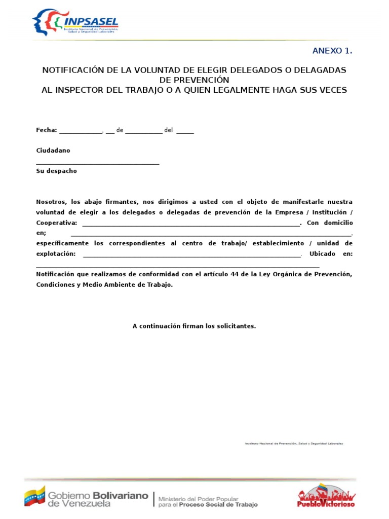 Planilla Inpsasel Delegado Completa Gtp1 | Votación | Cooperativa