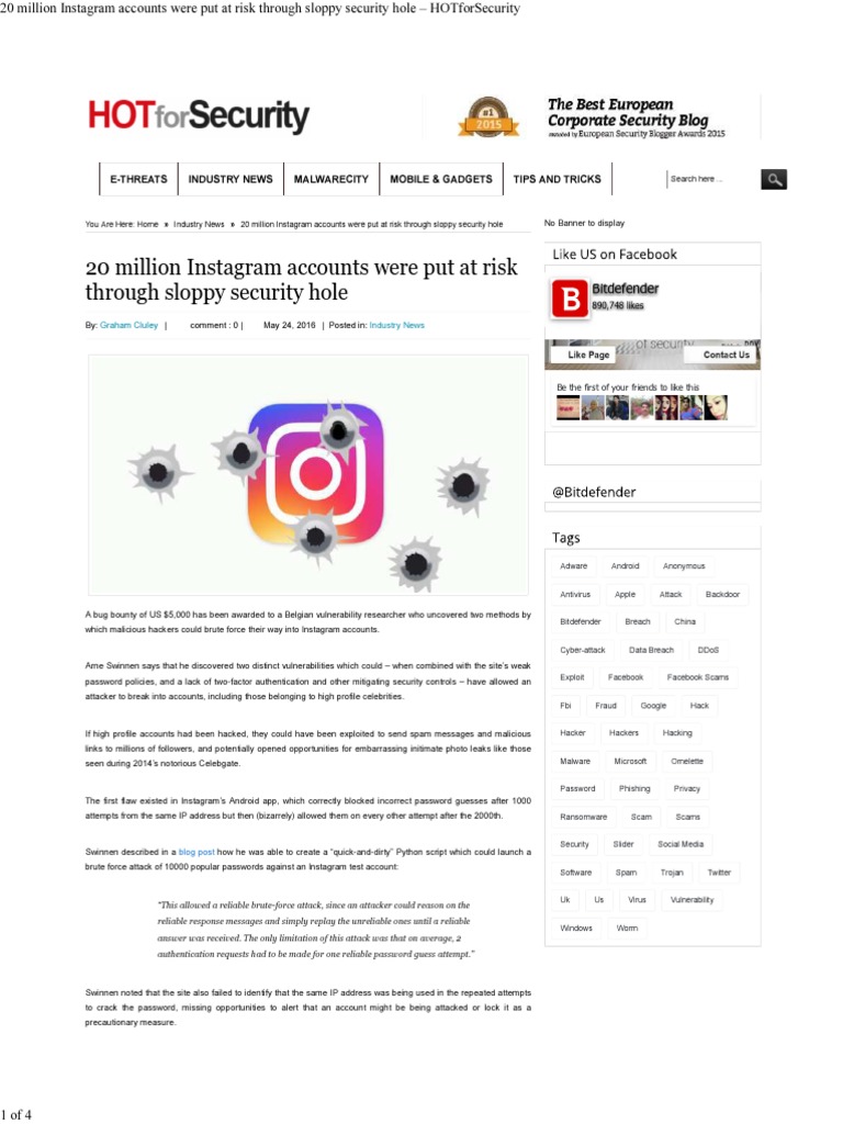 20 Million Instagram Accounts Were Put at Risk Through Sloppy Security ...