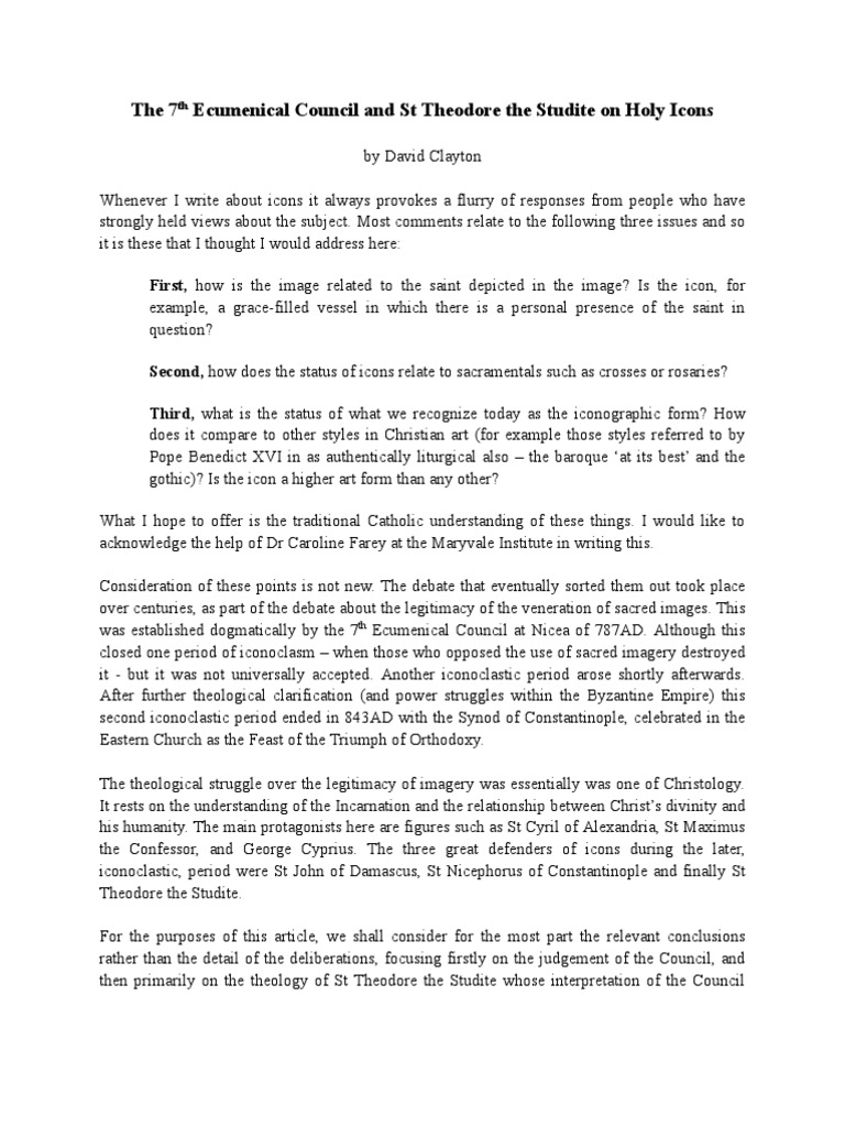 St. Theodore the Studite on Icons | PDF | Icon | Grace In Christianity