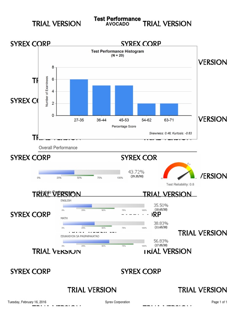 Test Performance | PDF | Computers | Technology & Engineering