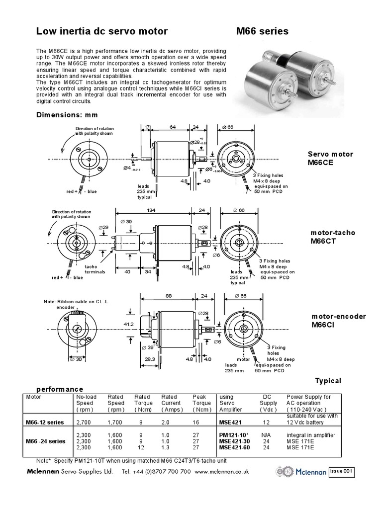 Low Inertia DC Servo Motor | PDF | Electric Motor | Amplifier