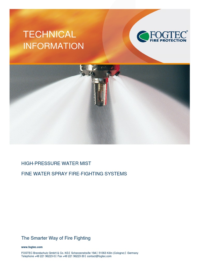 FOGTEC Technical Information | PDF | Fire Sprinkler System | Mechanical Engineering