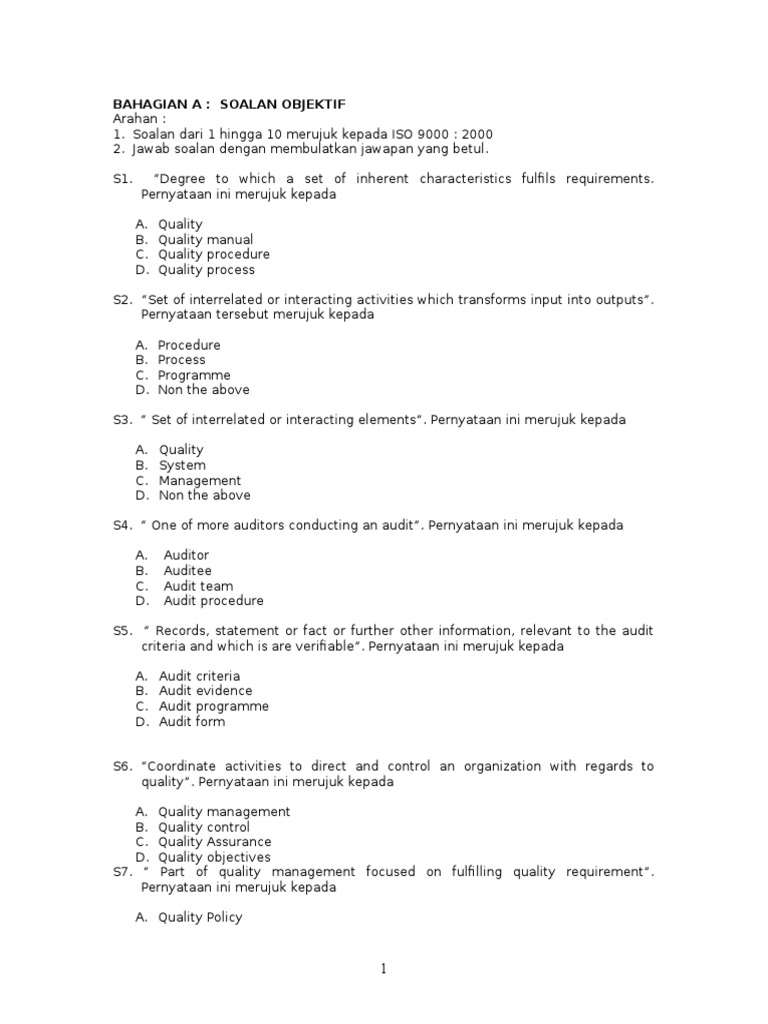 Quality Test | PDF | Quality Management System | Audit