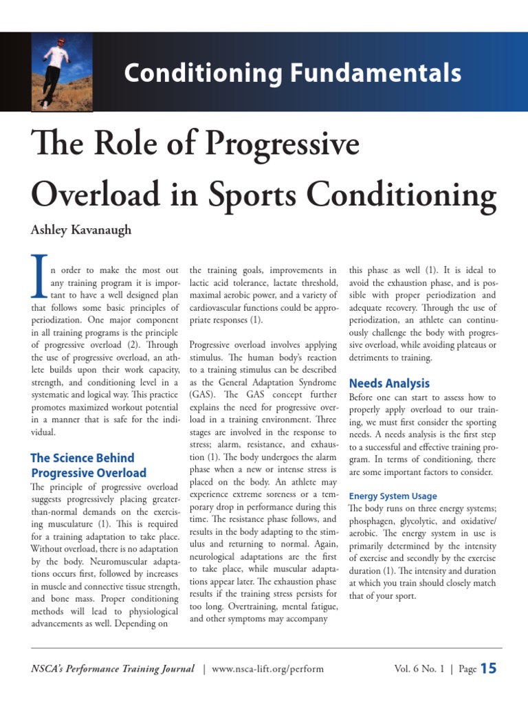 The Role of Progressive Overload in Sports Conditioning PDF | PDF ...