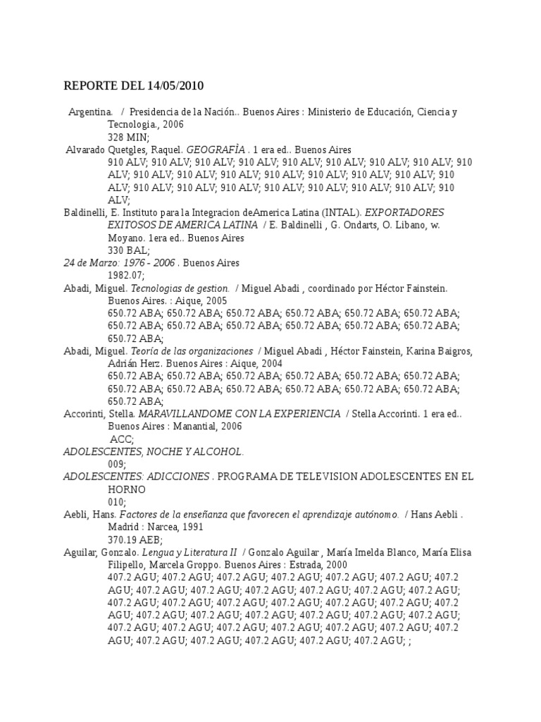 Informe de Publicaciones en Buenos Aires | PDF