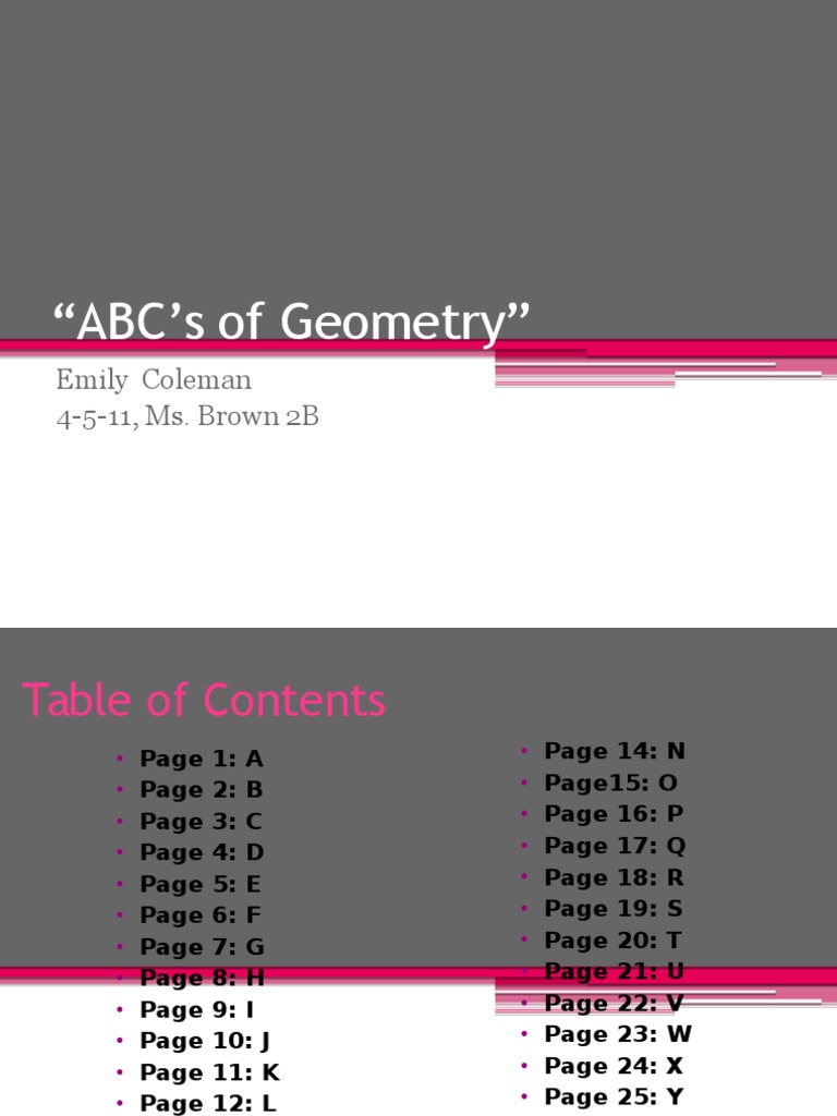 ABCs of Geometry Project Overview | PDF | Triangle | Euclidean Geometry