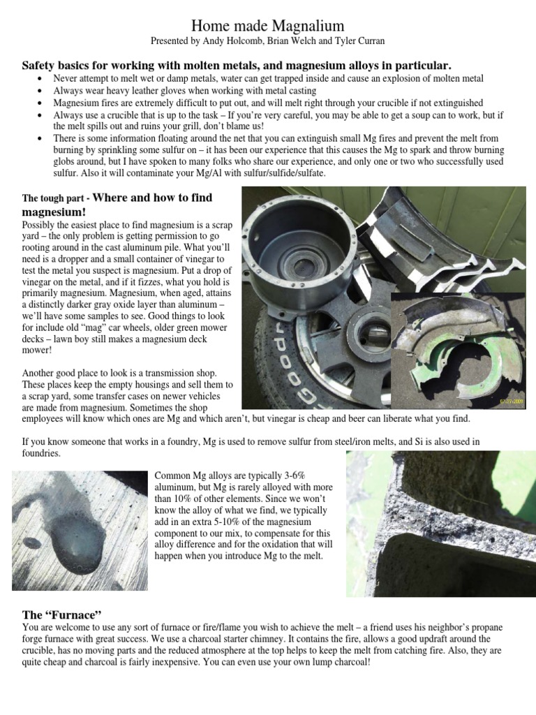 Home Made Magnalium | PDF | Magnesium | Mill (Grinding)