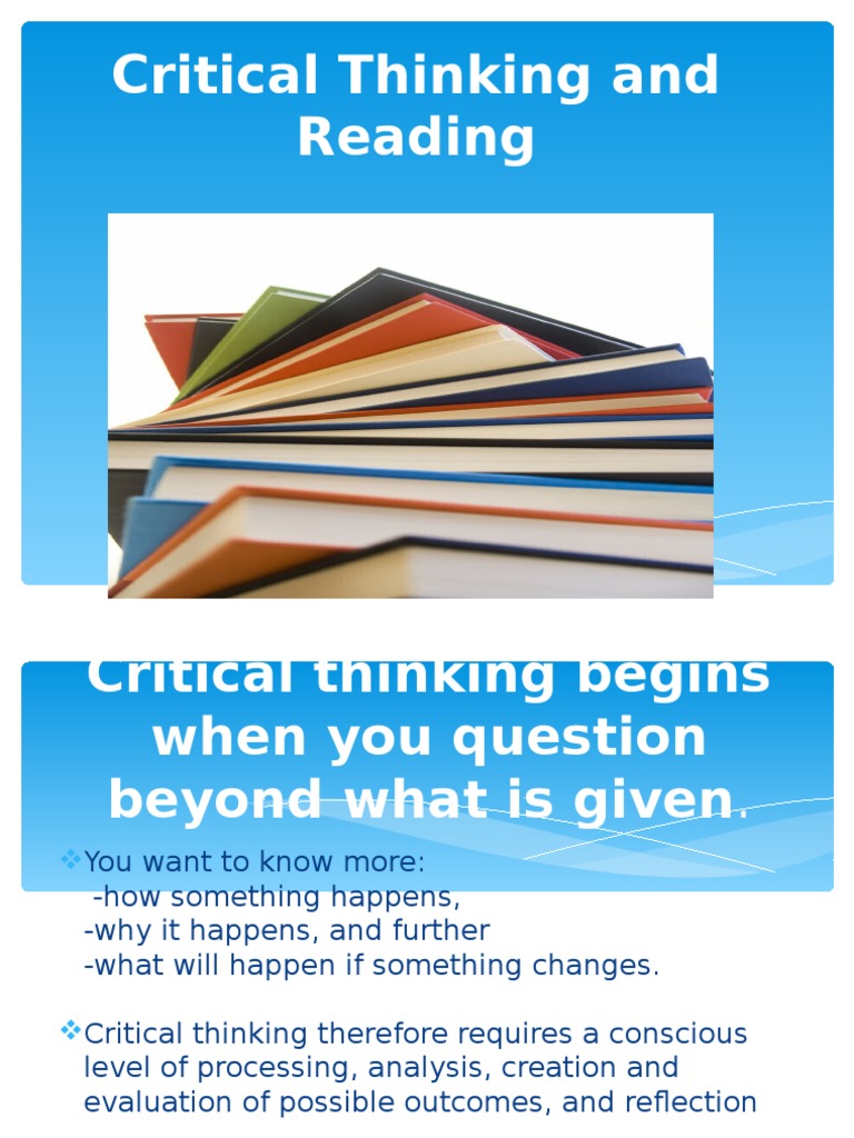 Critical Thinking and Reading Guide | PDF | Critical Thinking | Reading ...