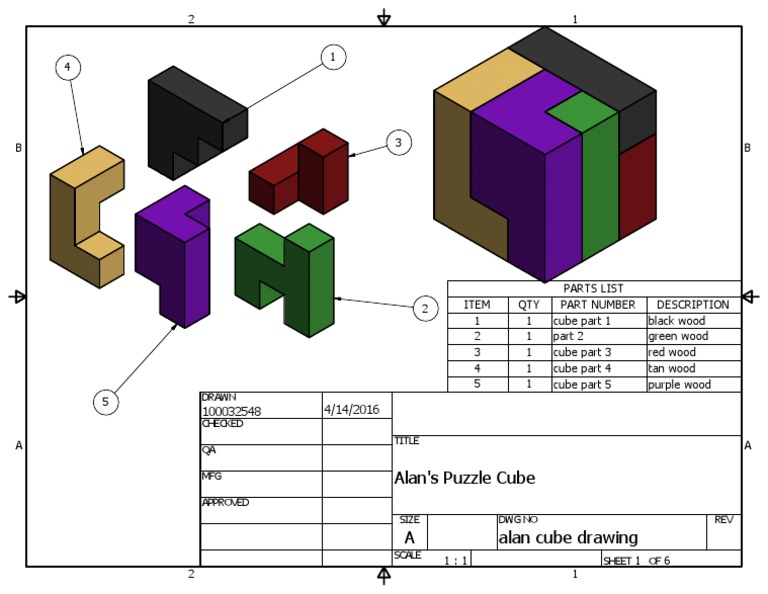 Alan's Puzzle Cube Parts List | PDF | Teaching Methods & Materials | Art