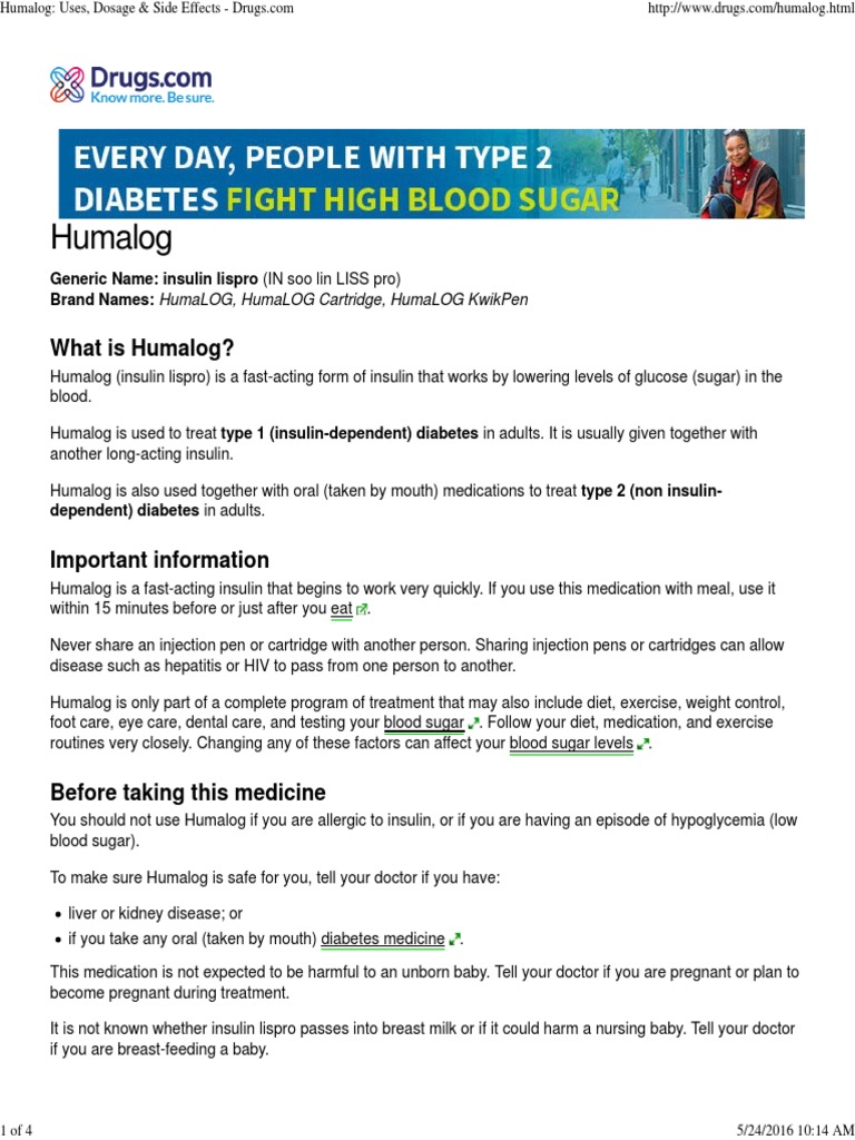 Humalog_ Uses, Dosage & Side Effects - Drugs | Hypoglycemia | Blood Sugar