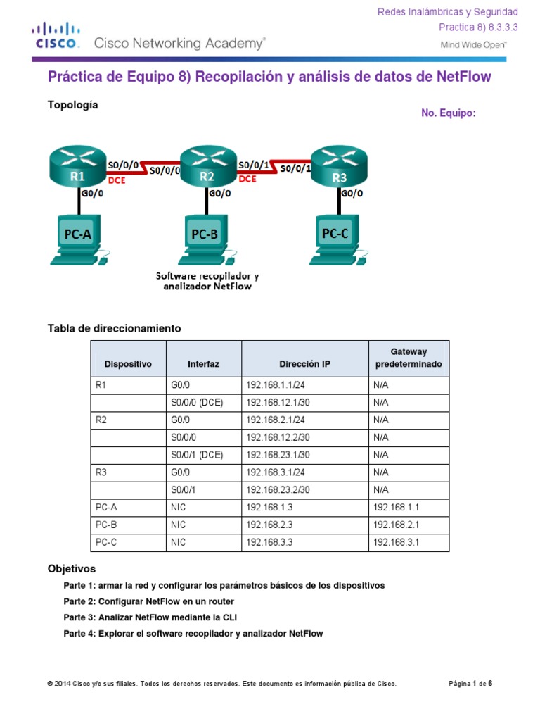 Practica Equipo 8) 8.3.3.3 Lab - Collecting and Analyzing NetFlow Data | Descargar gratis PDF ...