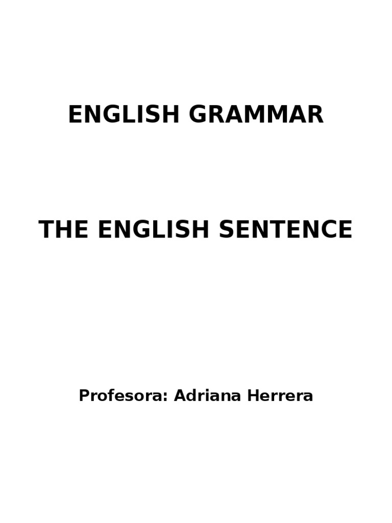 The Sentence - An Overview | PDF | Part Of Speech | Adverb