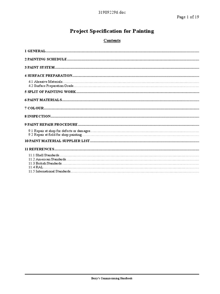 Painting Specification | PDF | Epoxy | Galvanization
