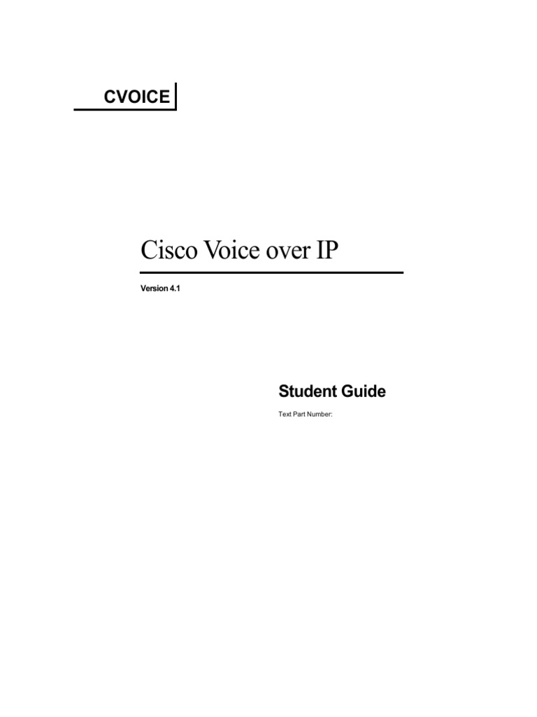 Cisco Press - CVOICE Cisco Voice Over IP Student Guide Version4.1 (2003) PDF | PDF