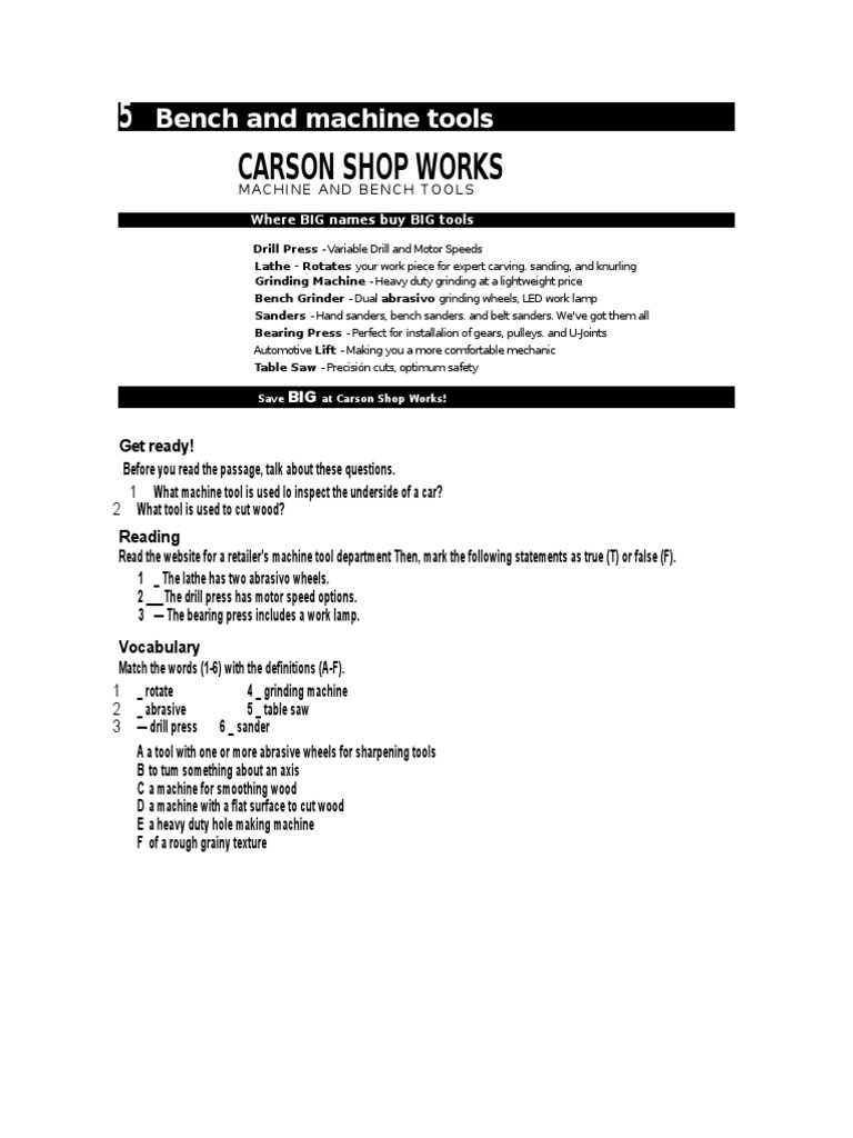 5 Bench and Machine Tools | PDF | Madera | Equipo