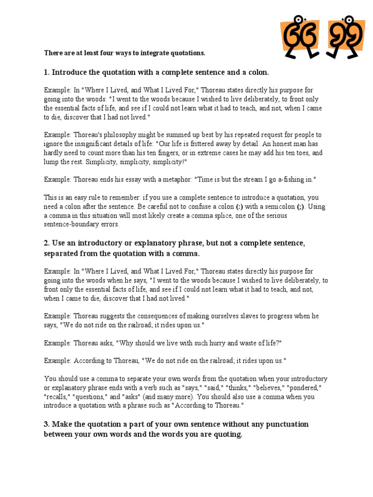There Are at Least Four Ways To Integrate Quotations | PDF ...