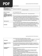 HighScope Lesson Plan Sheet | PDF