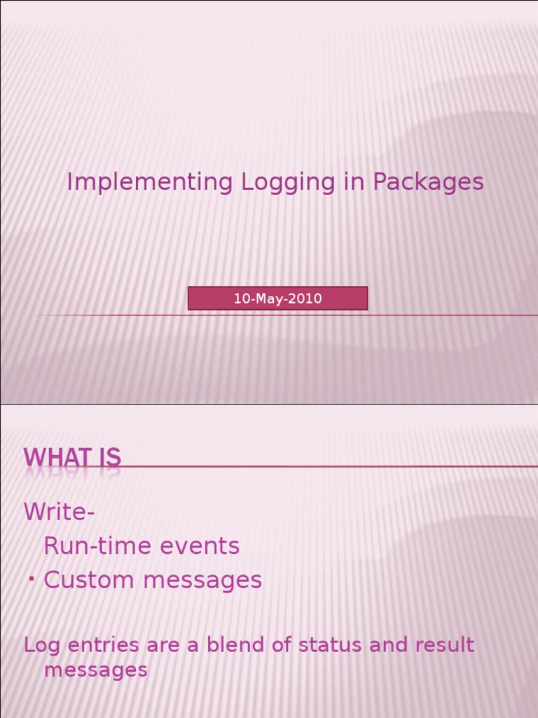 Ssis Logging Implementation Pdf Microsoft Sql Server File