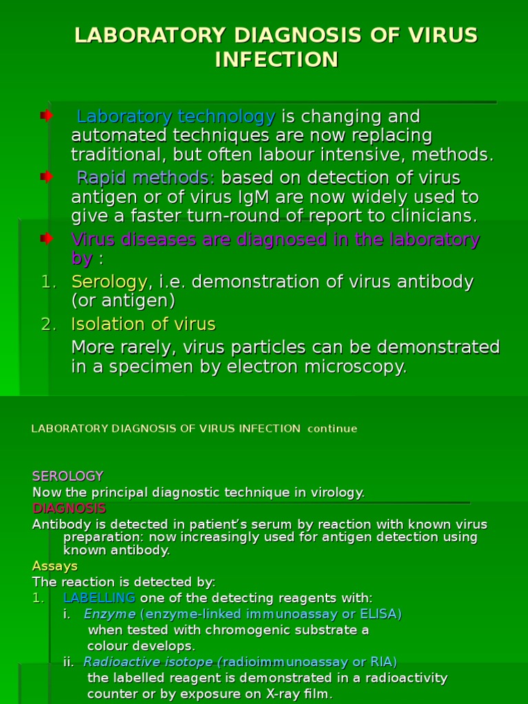 Laboratory Diagnosis of Virus Infection | PDF | Elisa | Virus