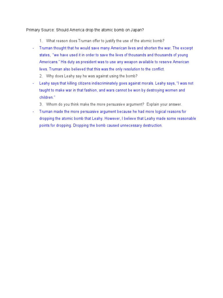 Debate on Atomic Bomb Use in Japan | PDF | Politics