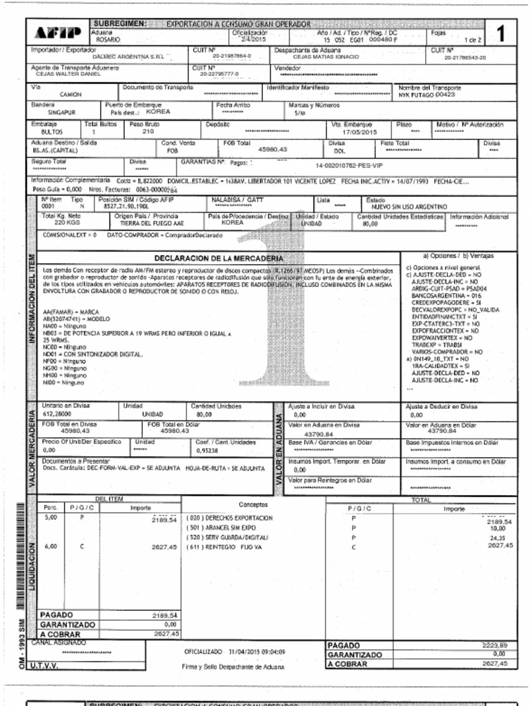 Ejemplo Permiso de Embarque | PDF