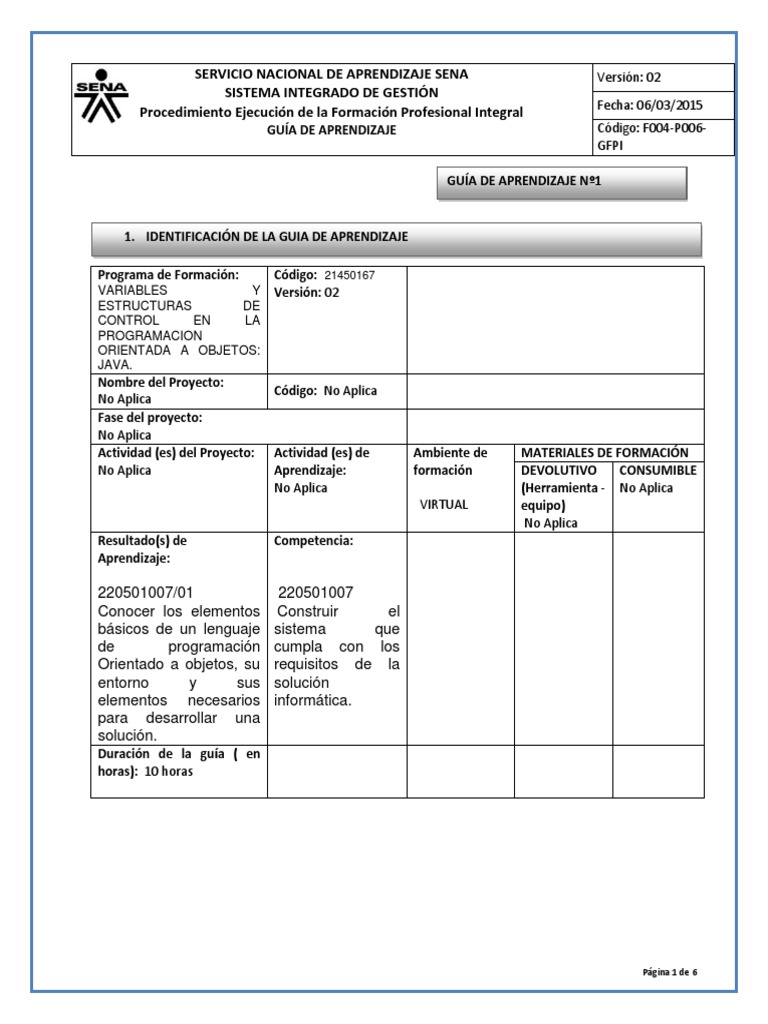 Guia Aprendizaje Java 1 Pdf Java Lenguaje De Programación 1423