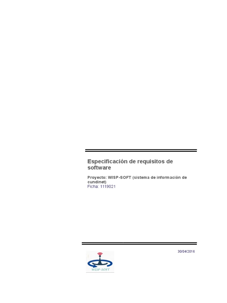 Plantilla Ieee 830 Llena | PDF | Software | Red mundial