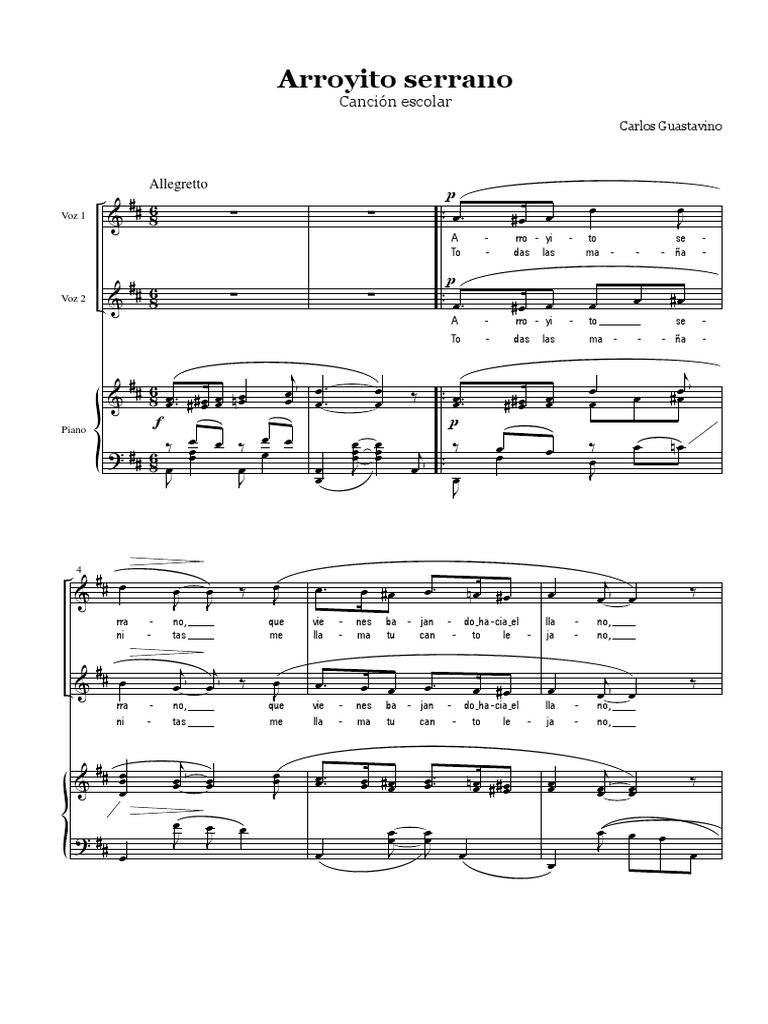 Arroyito Serrano - Piano | PDF