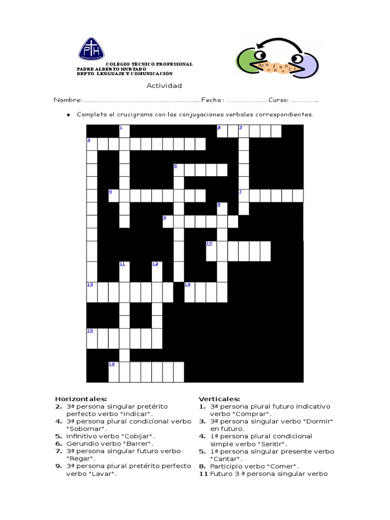 Crucigrama de Verbos