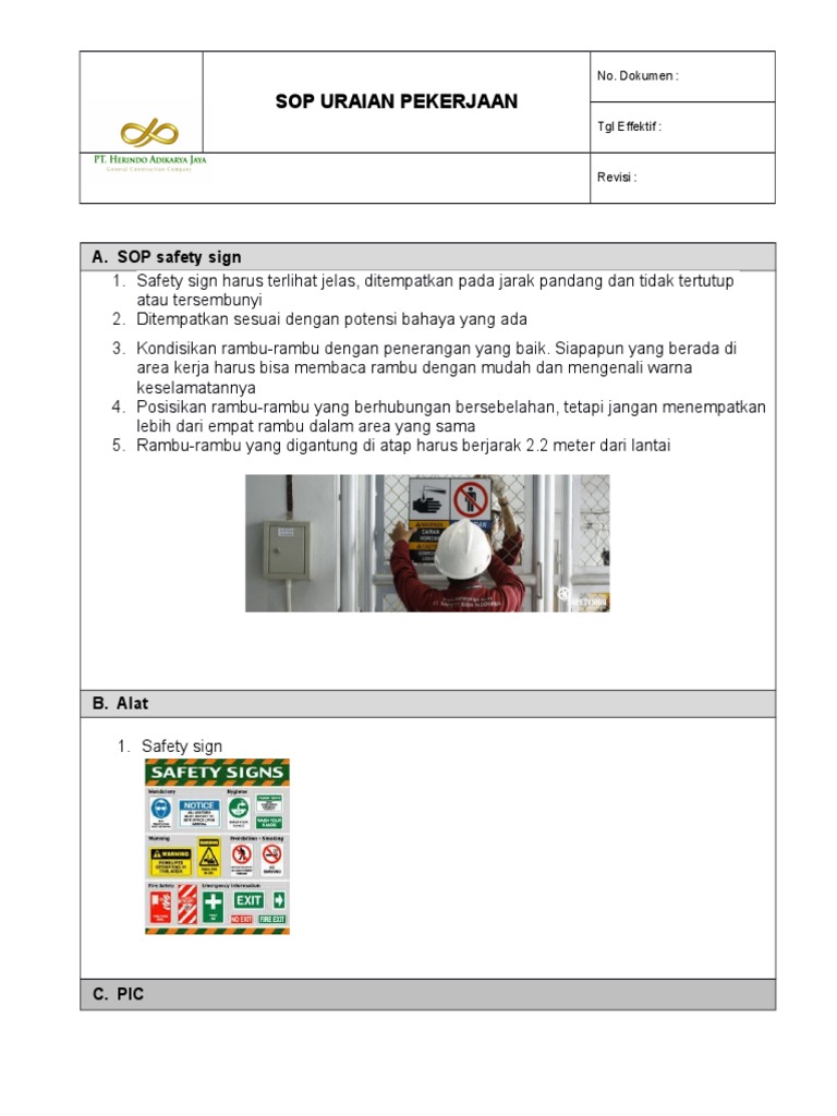SOP Safety Sign | PDF