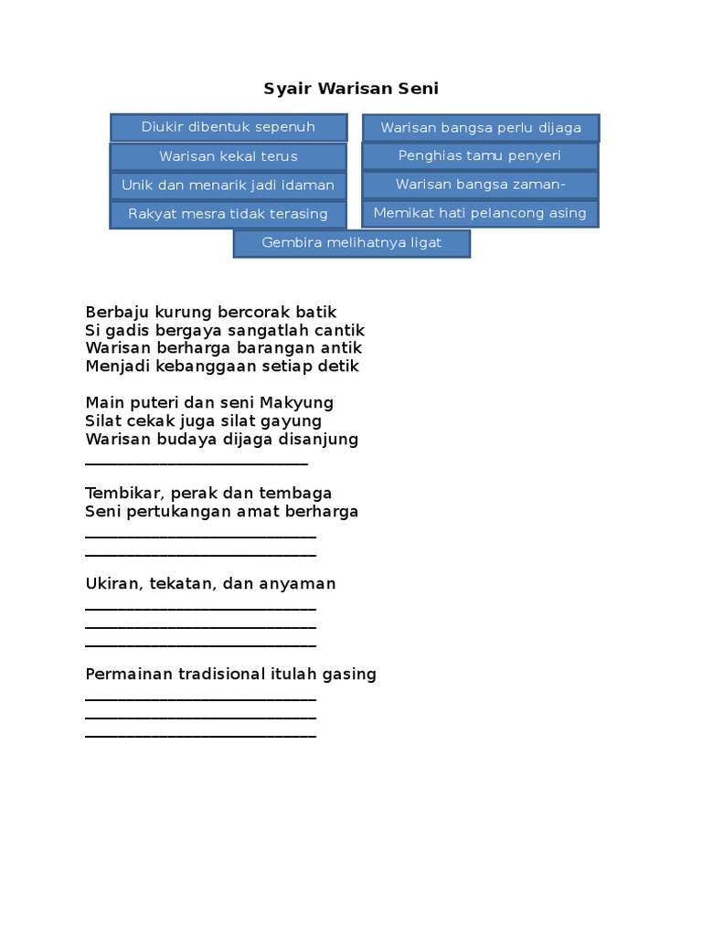 Syair Warisan Seni | PDF | Griya & Taman
