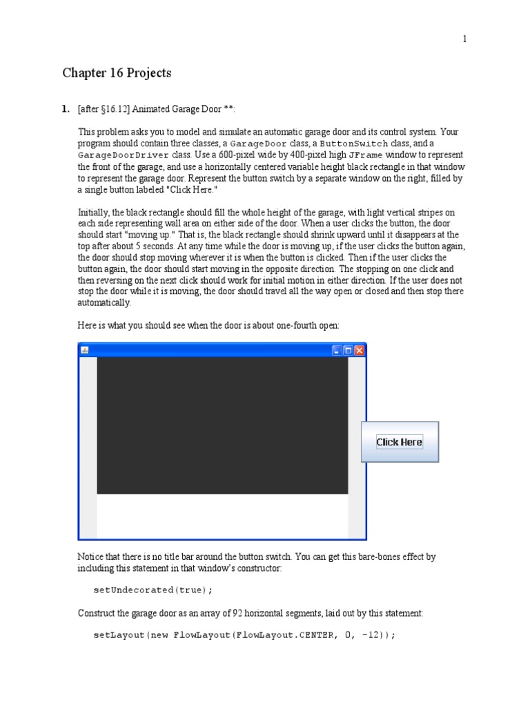 Chapter 16 Projects Pdf Button Computing Constructor Object Oriented Programming