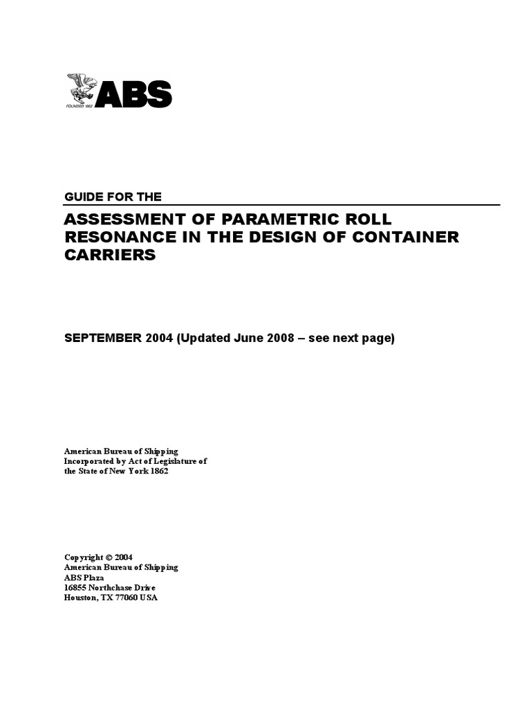 Assessment of Parametric Roll | PDF | Waves | Resonance