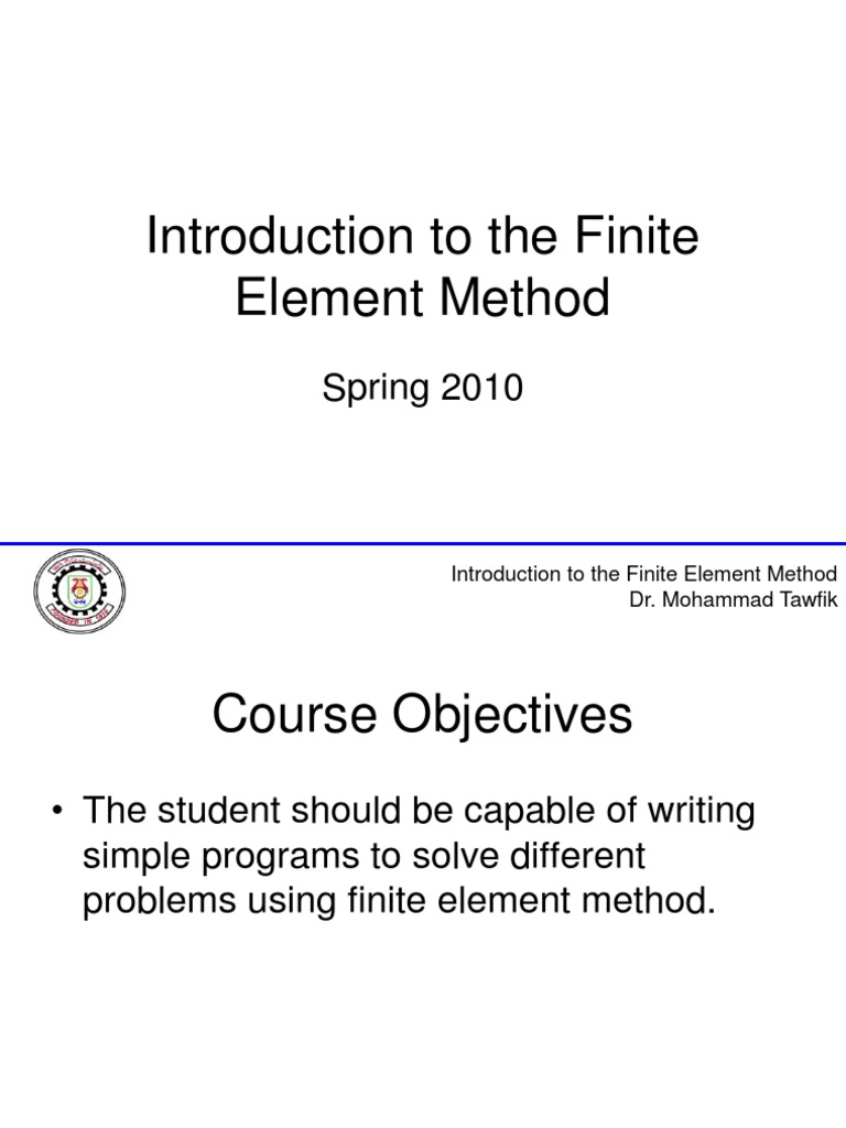 Fem Introduction Mohammed Bakkesin Pdf Finite Element Method