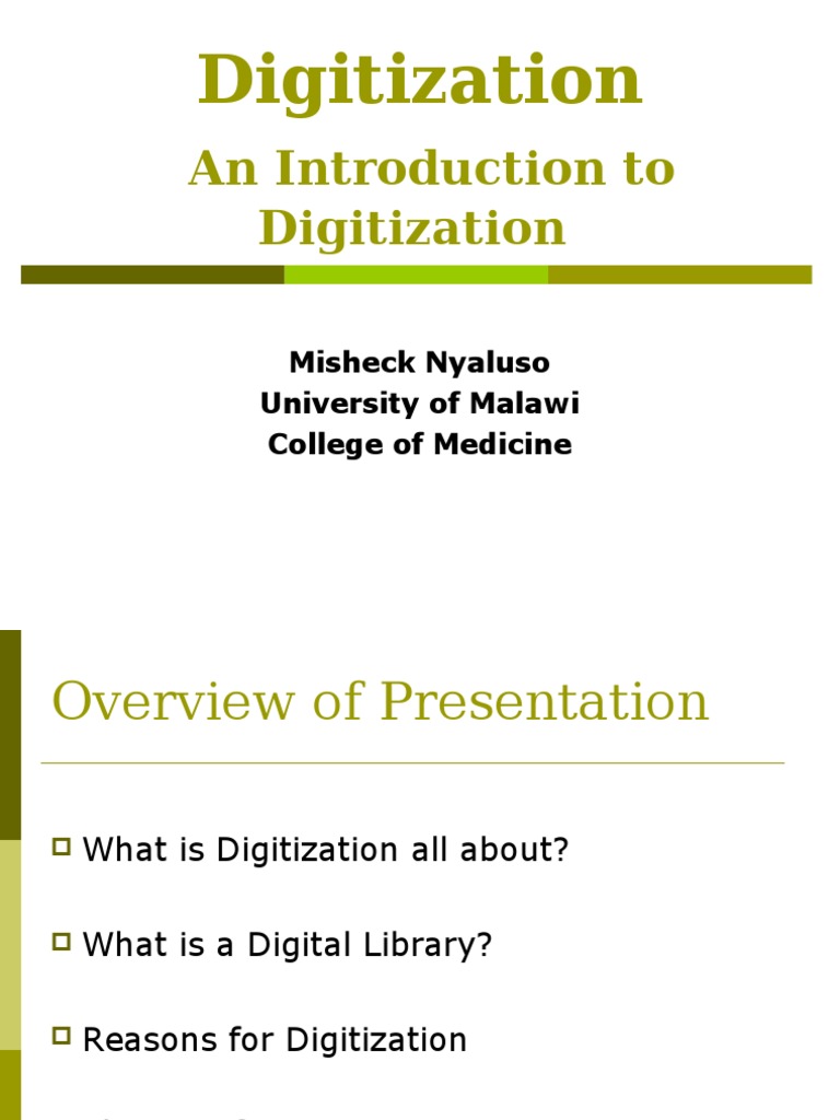 Introduction of Digitization | PDF | Digitizing | Digital Library