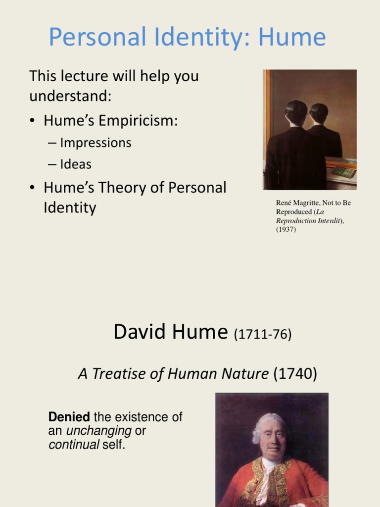 Phil 102 Personal Identity Hume | PDF | Philosophy Of Self | David Hume