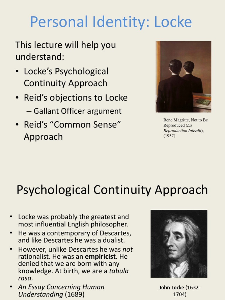 Locke's Theory of Personal Identity | PDF | John Locke | Consciousness
