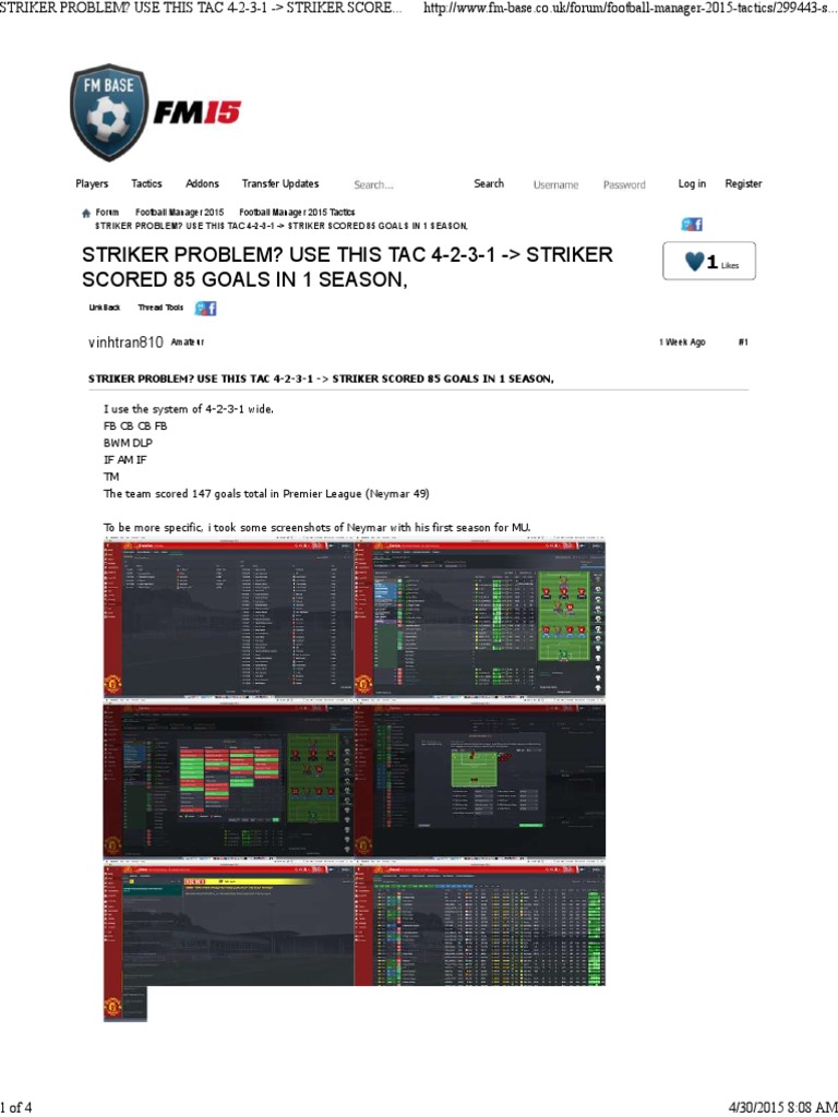 Striker Problem - Use This Tac 4-2-3-1 - Striker Scored 85 Goals in 1 ...