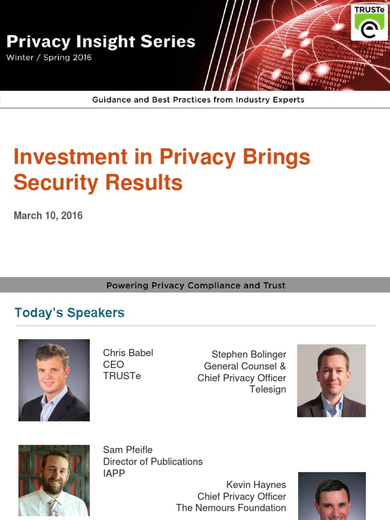2016 IAPP TRUSTe Webinar Investment Privacy Slides | PDF | Security ...