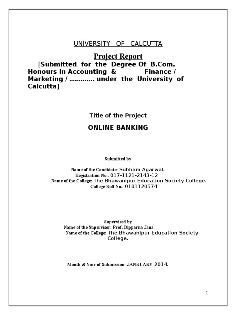 Commerce Project 3rd Year | PDF | Online Banking | Banks & Banking