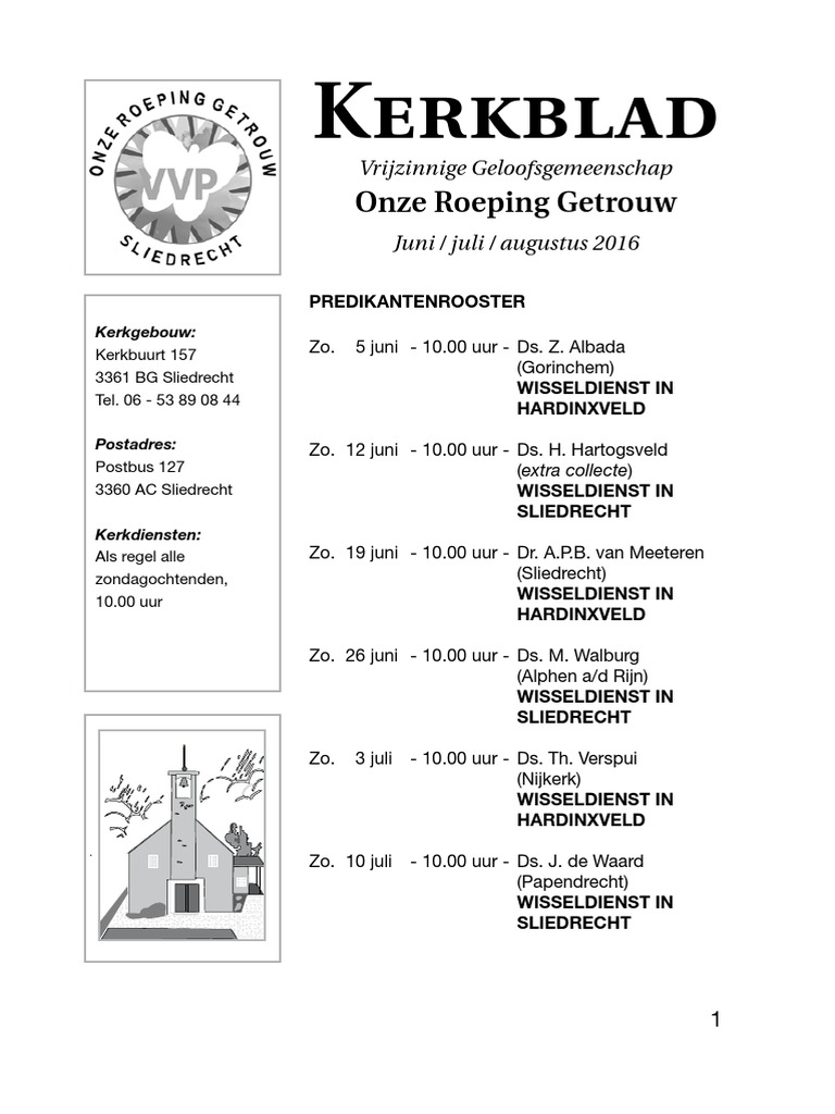 Kerkblad Zomer 2016 | PDF