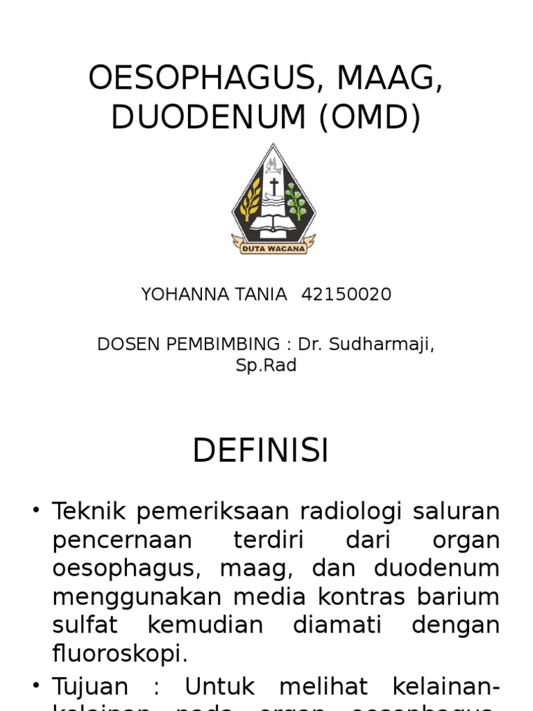 Oesophagus, Maag, Duodenum (Omd) | PDF