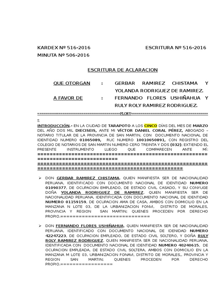 Modelo de Aclaración | PDF | Derecho Civil (Common Law) | Gobierno