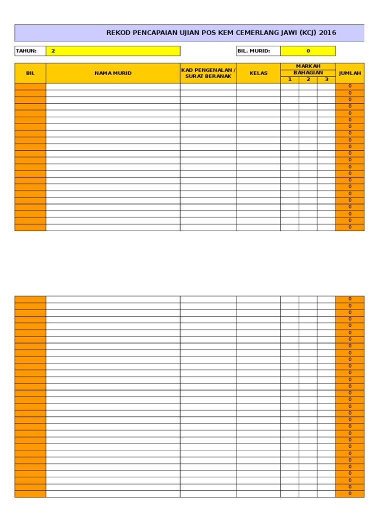KCJ Borang Ujian Pos 2016 | PDF
