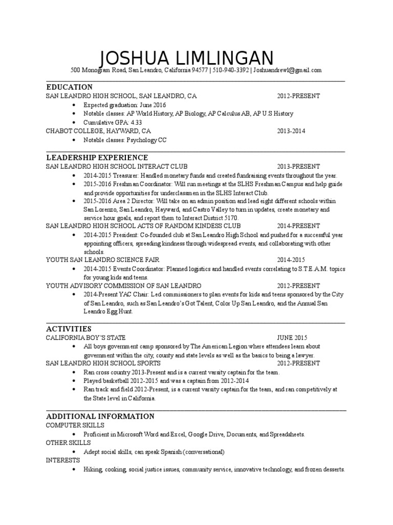 Joshua Limlingans Resume | PDF