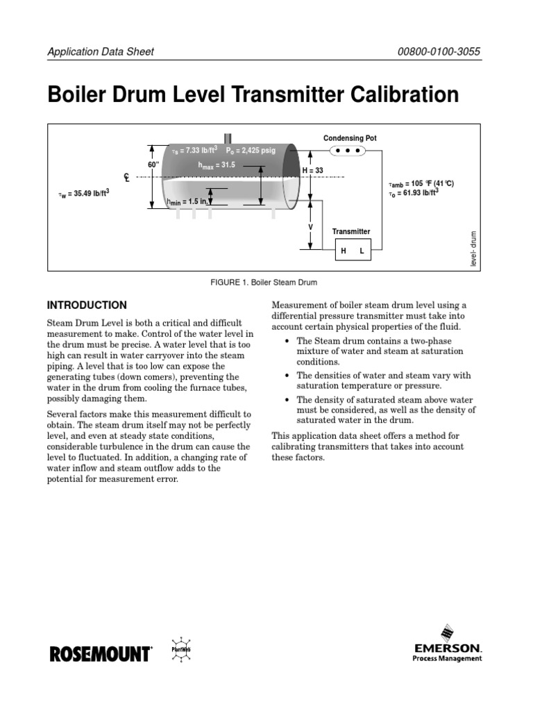 Boiler Drum Level Transmitter Calibration | PDF | Pressure | Boiler