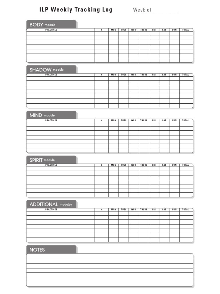 Week of - : Practices # MON Tues WED Thurs FRI SAT SUN Total | PDF