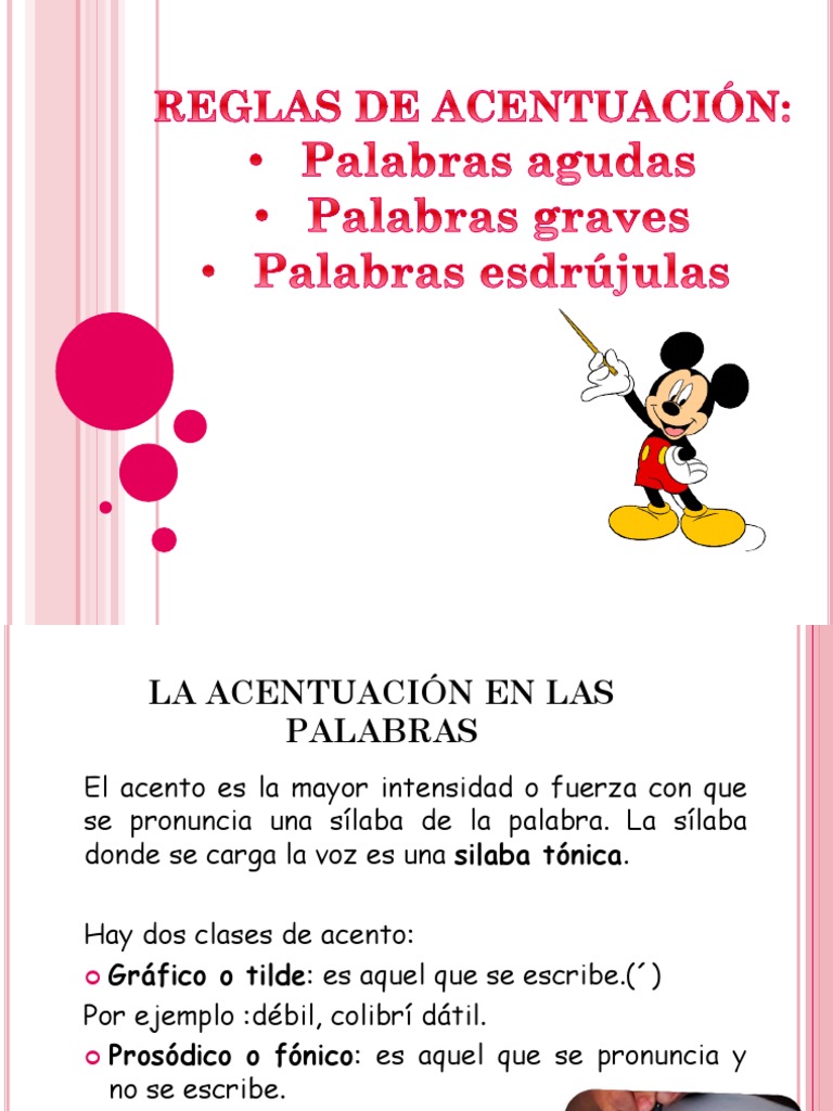Presentación Palabras Agudas, Graves y Esdrújulas PDF | PDF ...