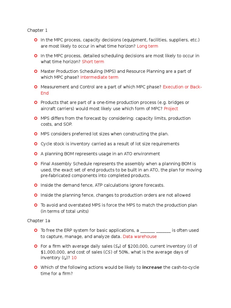 MPC Process Time Horizons and Phases Explained | PDF | Inventory ...